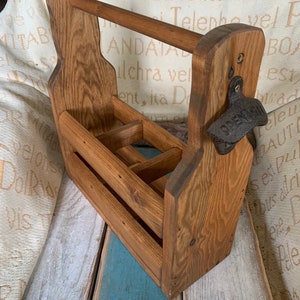 Rustic 3 Bottle Ale Cider Bottle Wooden Holder/caddy, Wedding ...