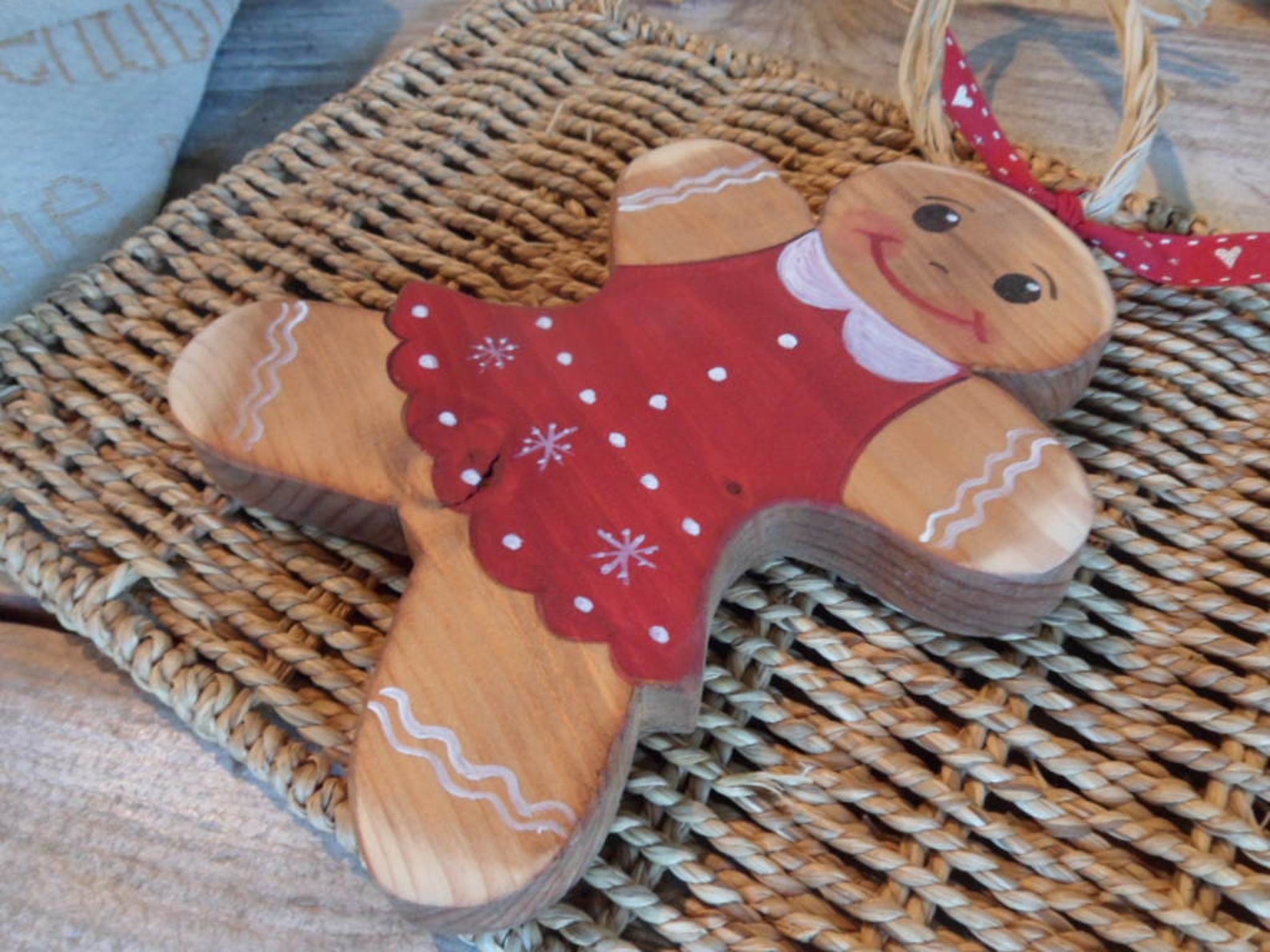Wood Gingerbread Man Tree / Mantel Decoration My First - Etsy UK