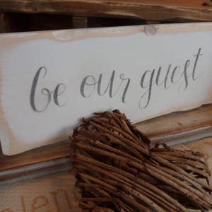 Be Our Guest Sign, Rustic Fairytale Wedding Signpost Sign, Please Sign ...
