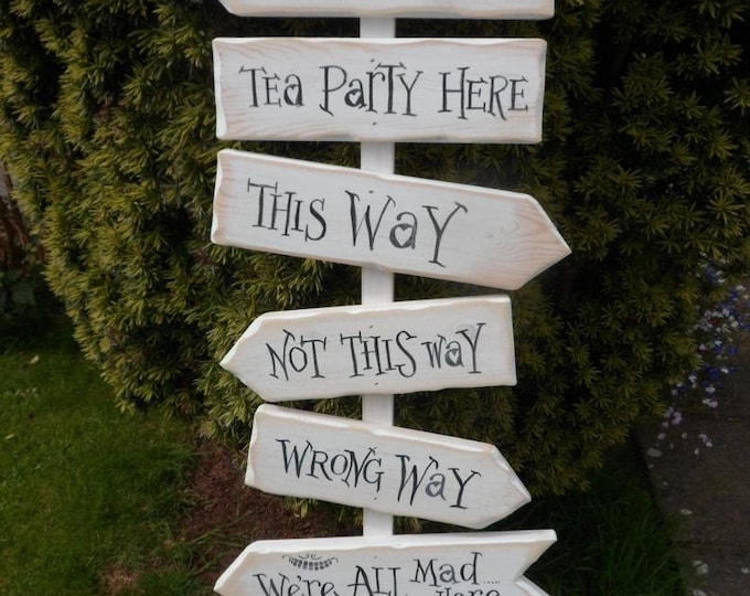 This Way That Way Not This Way Wonderland Fairytale Storybook Signpost ...
