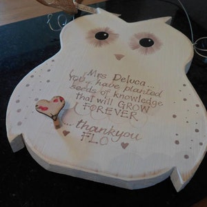 Personalised Teacher Thank You Gifts and Keepsakes. Wise Owl in White ...