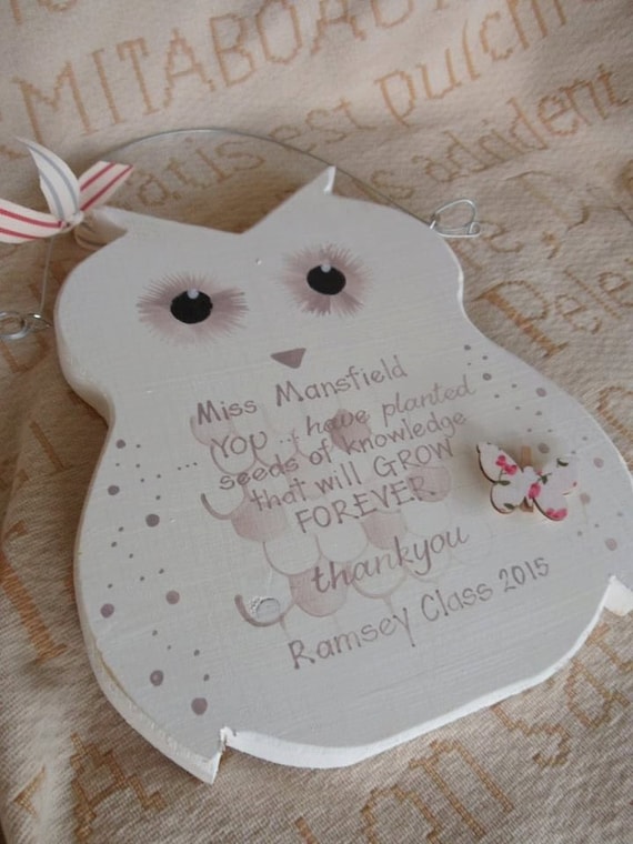 Personalised Teacher Thank You Gifts and Keepsakes. Wise Owl | Etsy