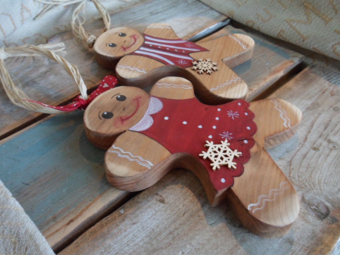 Wood Gingerbread Man Tree / Mantel Decoration My First - Etsy UK