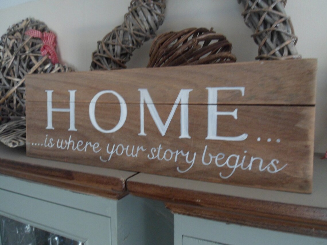 Home is Where Your Story Begins. Family Wood Plaque / Sign - Etsy UK