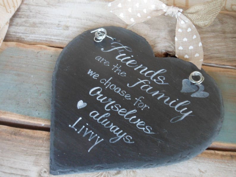 22cm Hanging Slate Hearts With Friendship Quotes a Beautiful - Etsy
