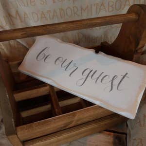 Be Our Guest Sign, Rustic Fairytale Wedding Signpost Sign, Please Sign ...