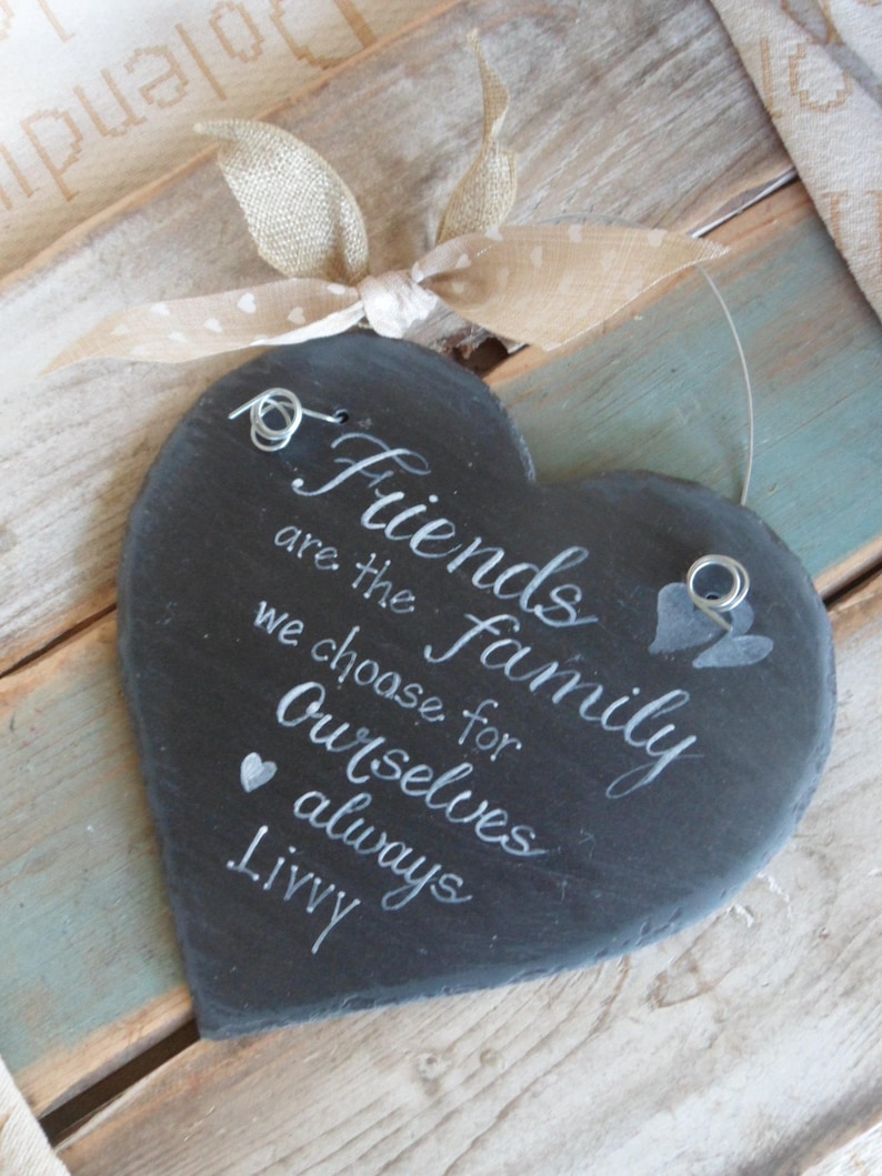 22cm Hanging Slate Hearts With Friendship Quotes, a Beautiful Handmade ...