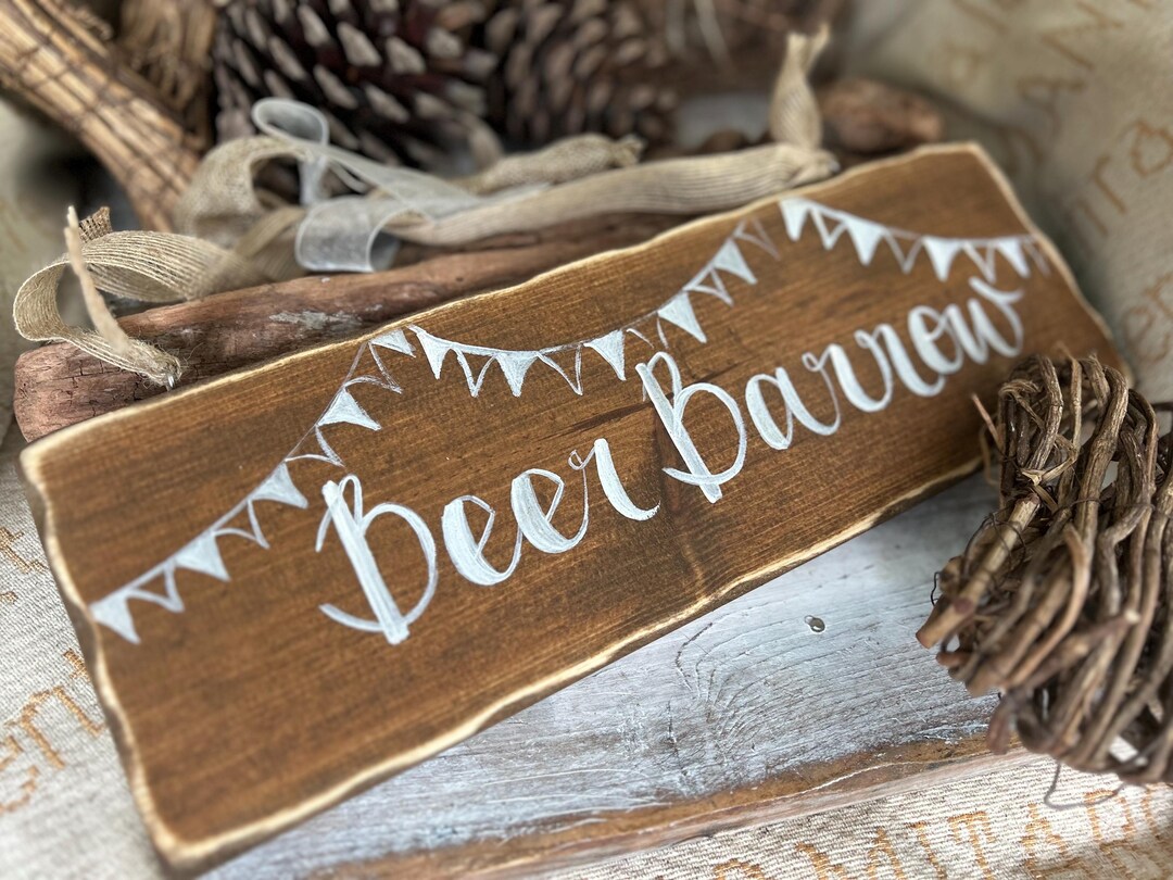 Beer Barrow Sign Decorated With Bunting and Ribbon - Etsy