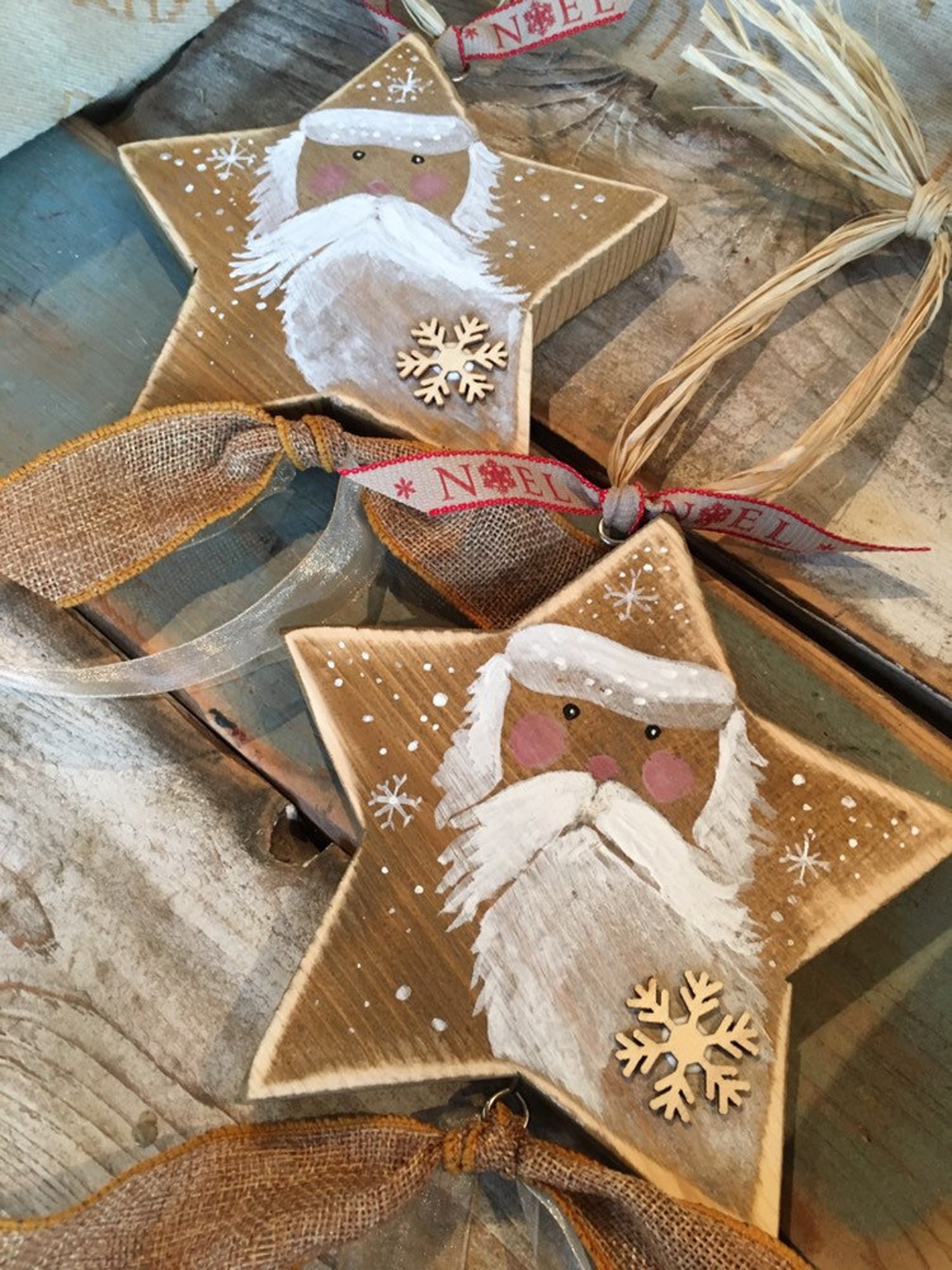 Saint Nicholas Primitive Christmas Star Decorations. | Etsy