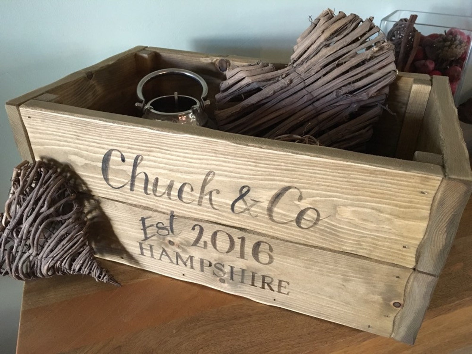 Rustic Crate & Custom Storage Box Personalised Wedding Card - Etsy UK