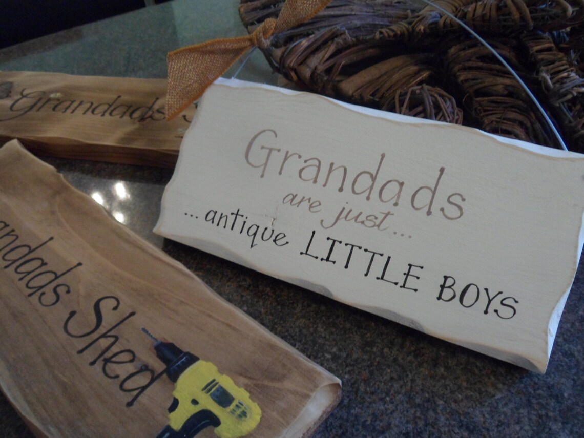 Grandad Signs Pop's Shed Grandad's Are Just Antique Little Boys Sign ...
