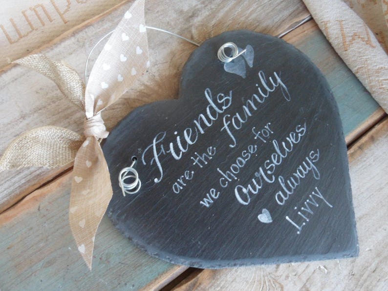 22cm Hanging Slate Hearts With Friendship Quotes a Beautiful - Etsy