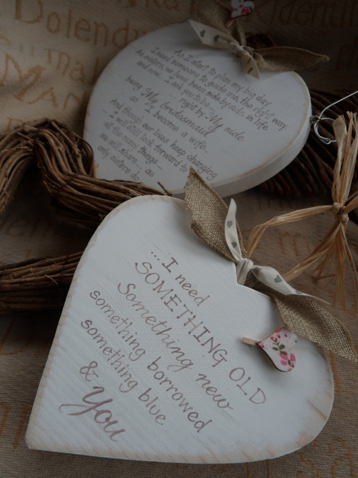 Rustic Handmade Wedding Hearts, Wedding Favours & Personalised Thank ...