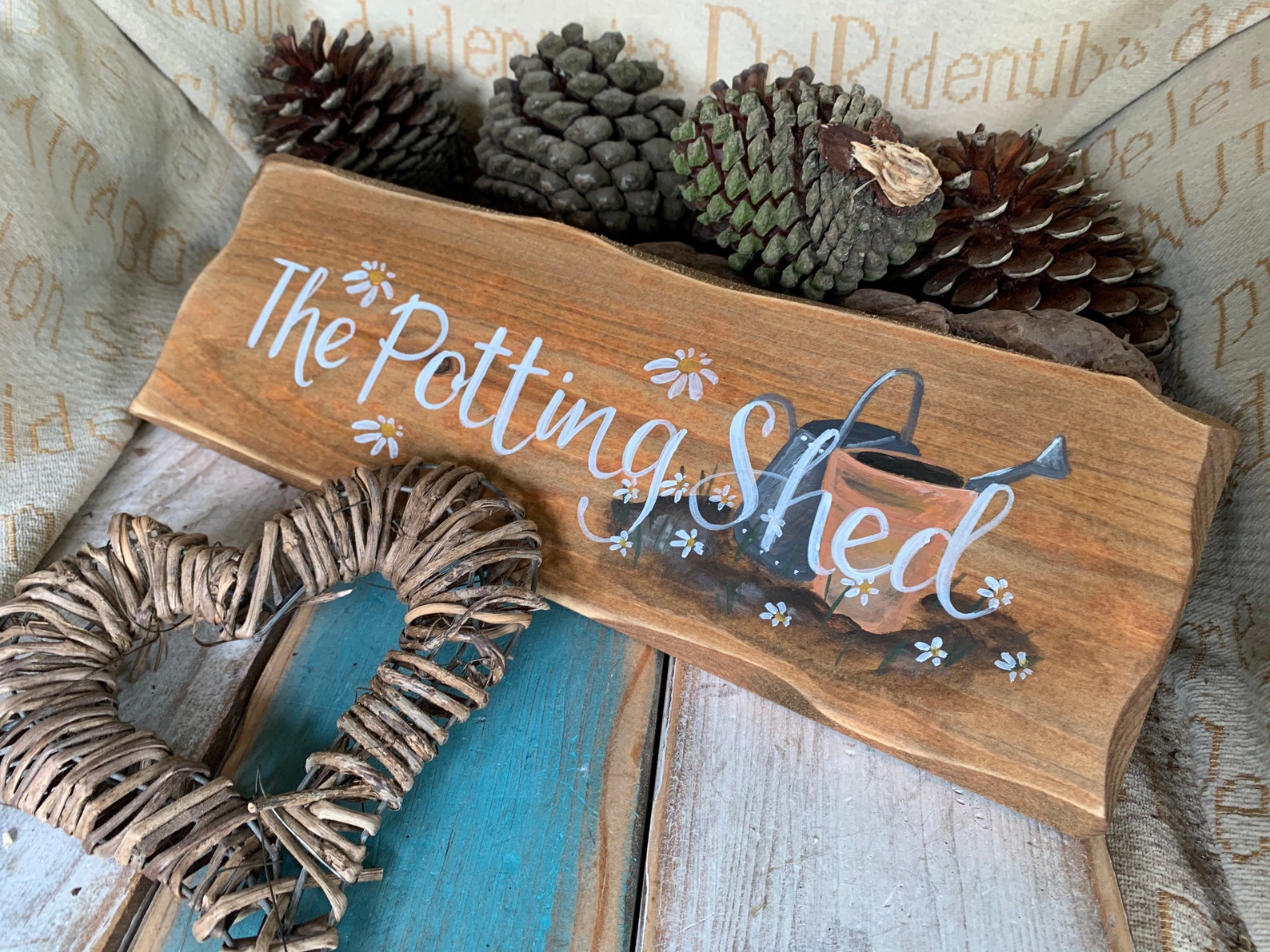 The Potting Shed Sign Custom Hand Illustrated Wood Signs for | Etsy