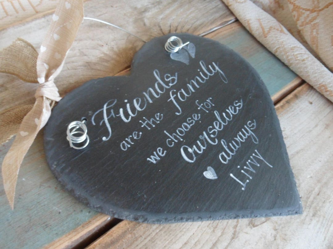 22cm Hanging Slate Hearts With Friendship Quotes, a Beautiful Handmade ...