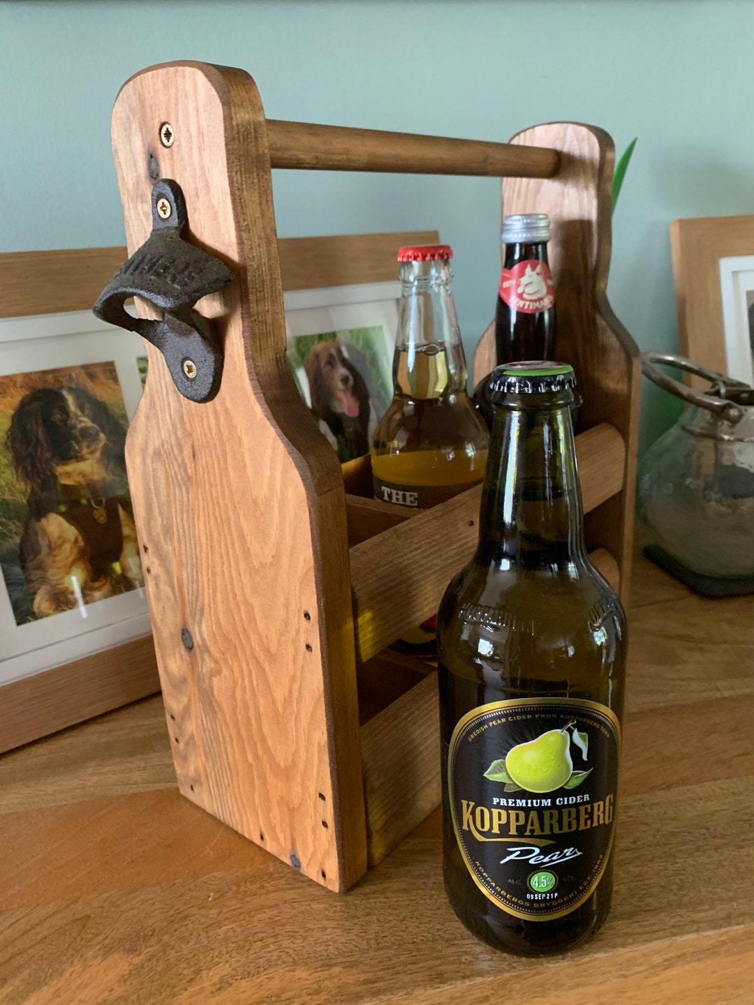 Rustic 3 Bottle Ale Cider Bottle Wooden Holder/caddy, Wedding ...