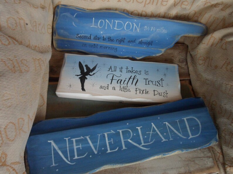 Peter Pan inspired Single & Multi pack signpost signs | Etsy