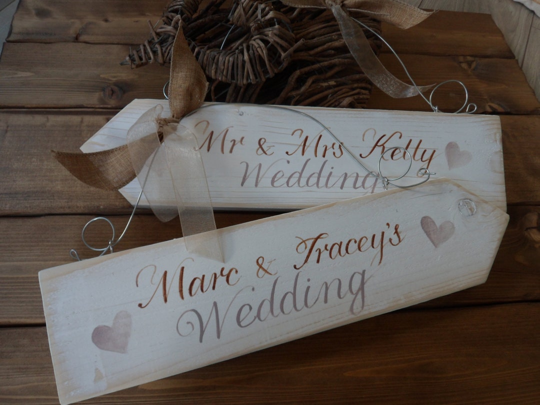 Custom Wedding Arrow Signs, Rustic Handmade Wedding Signs, Mr and Mrs ...
