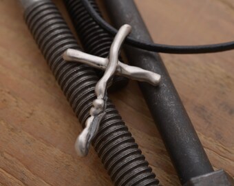 Wavy Cross Necklace - Etsy