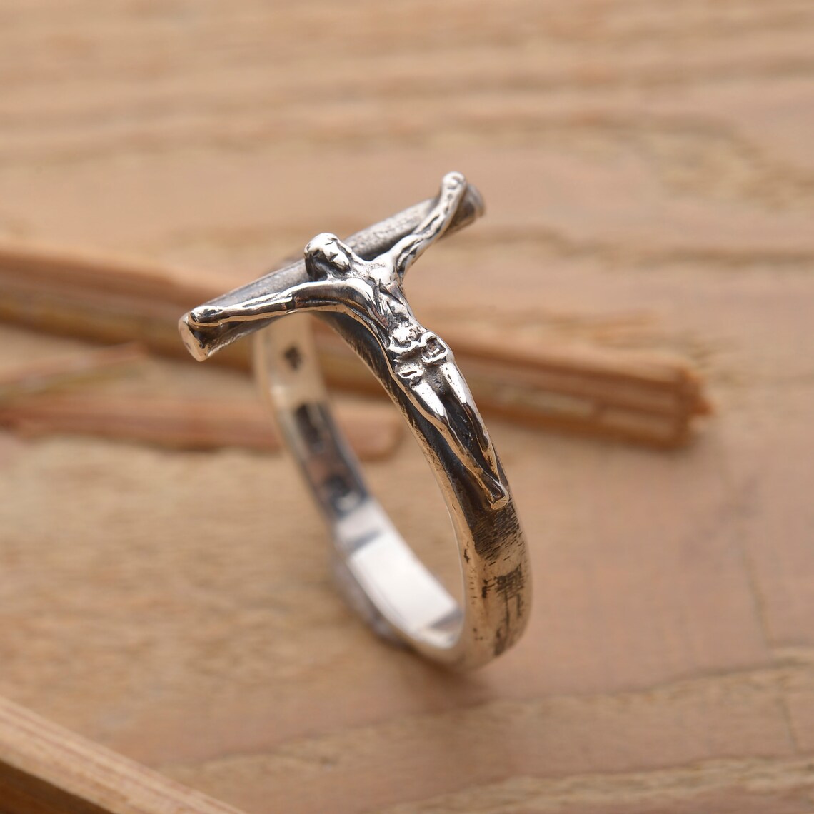 Sterling Silver Crucifix Ring for Men Women Jewelry for | Etsy
