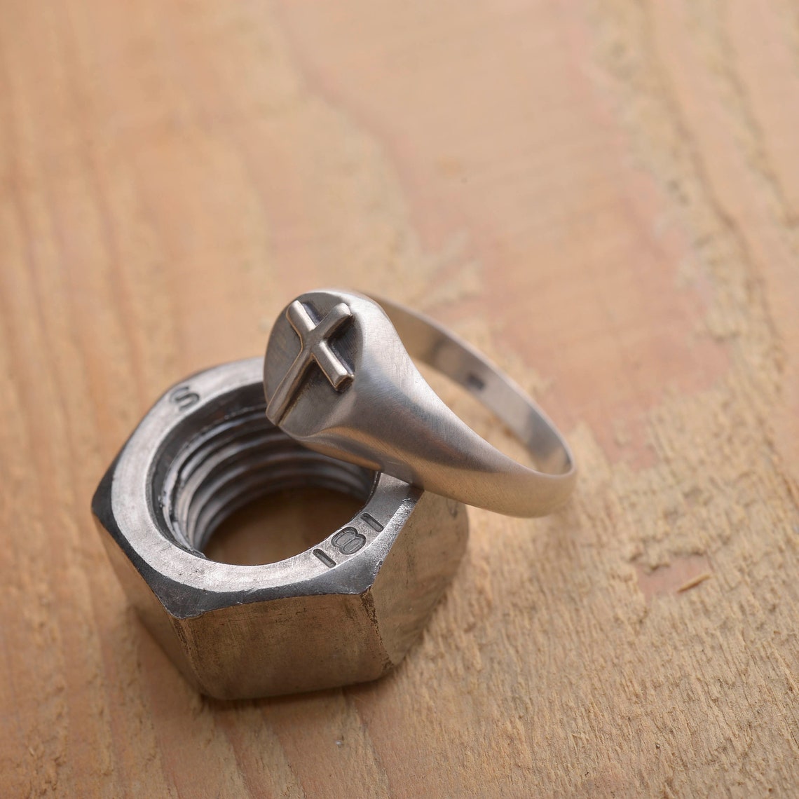 Cross Sterling Silver Ring Men's Faith Ring Christian - Etsy