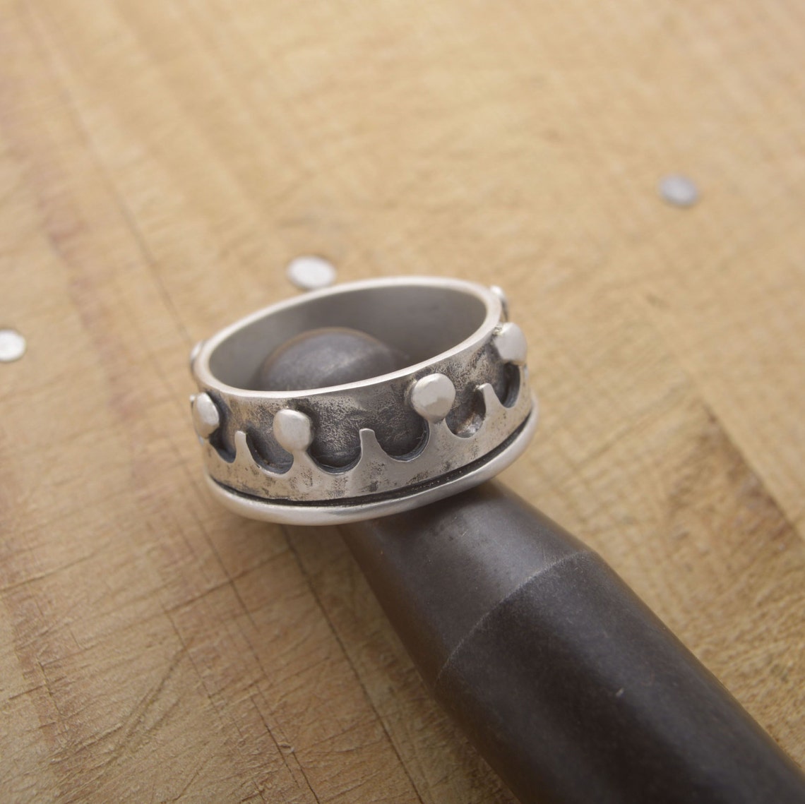 King Ring for Men Sterling Silver Royal Ring for Men 10mm | Etsy