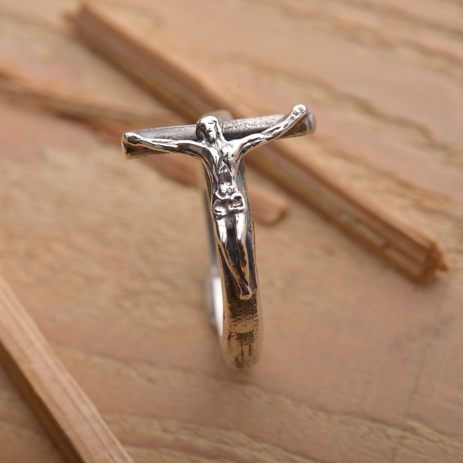 Sterling Silver Crucifix Ring for Men Women, Jewelry for Christians ...