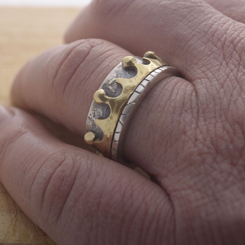 Mens Crown Ring Gold - Etsy