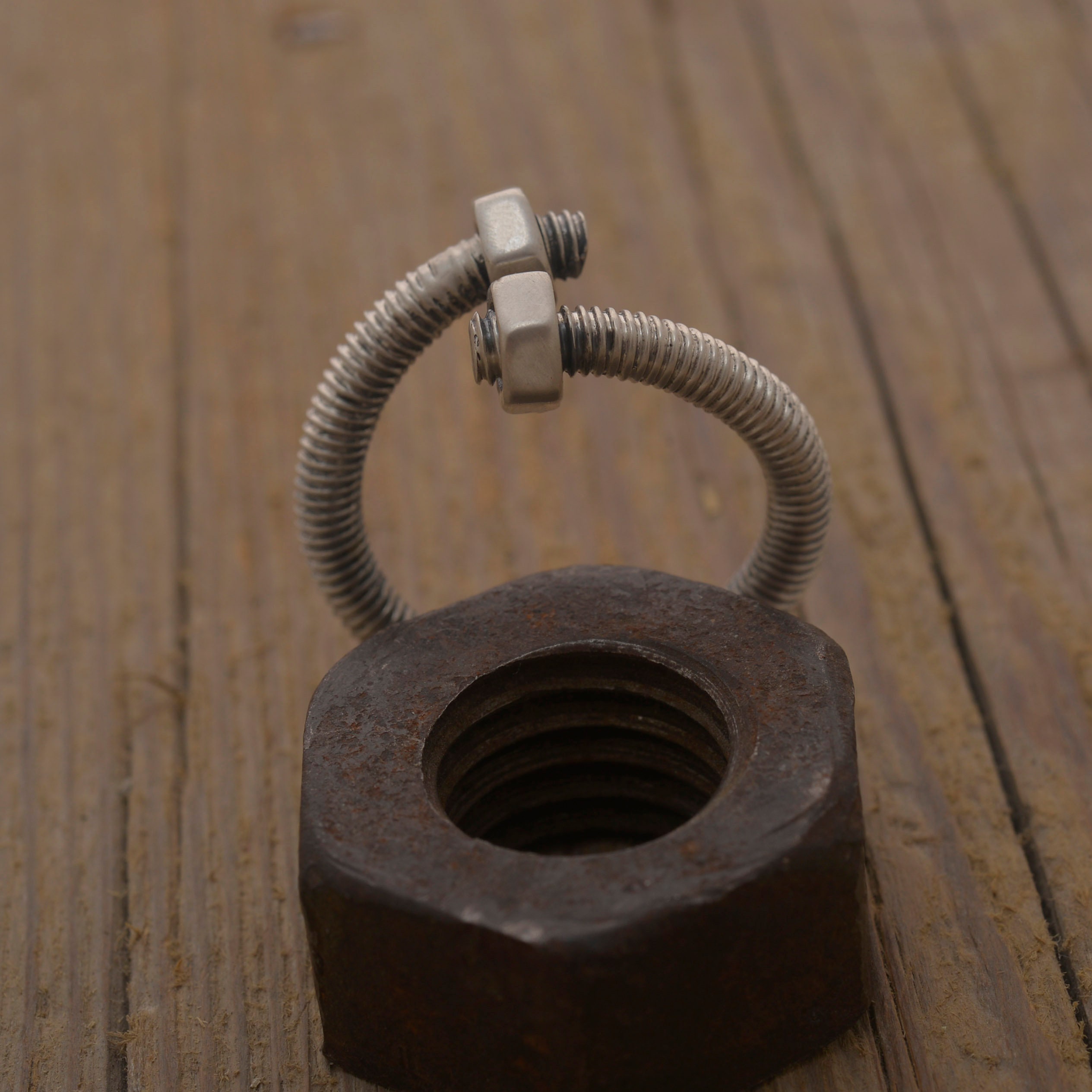 Bolt Nut Ring for Men Sterling Silver Screw Ring Hardware | Etsy