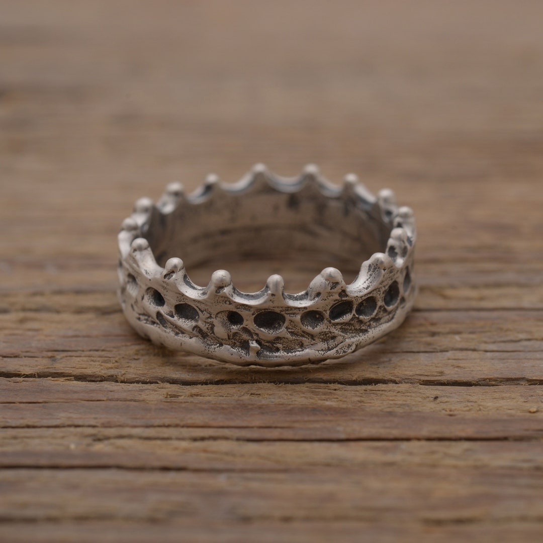 Modern King Ring, Sterling Silver Crown Ring for Men, DA794 - Etsy