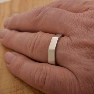 Silver Wedding Band Set, Matte Finish, Couple's Rings, Industrial ...