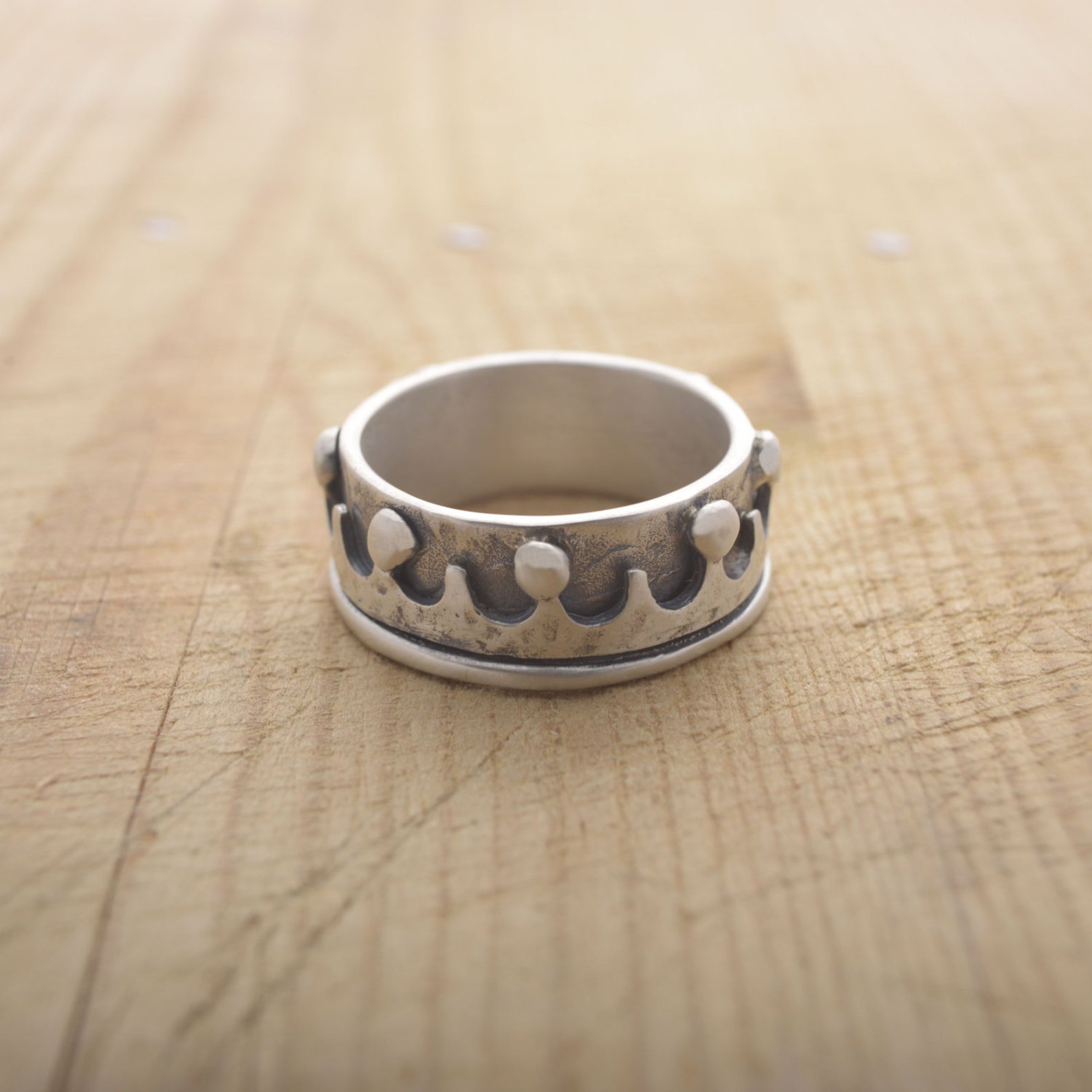 King Ring for Men Sterling Silver Royal Ring for Men 10mm - Etsy
