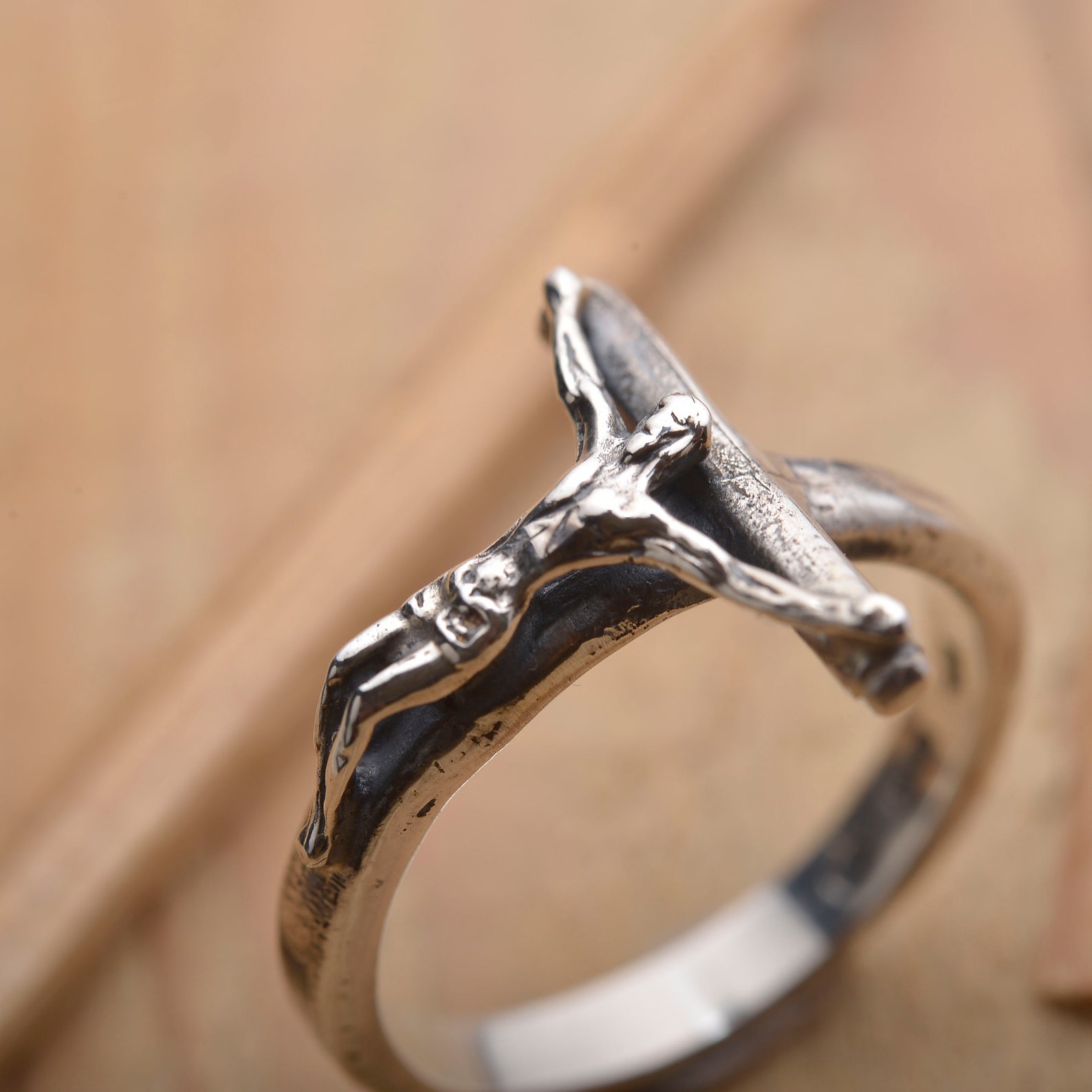 Sterling Silver Crucifix Ring for Men Women Jewelry for | Etsy