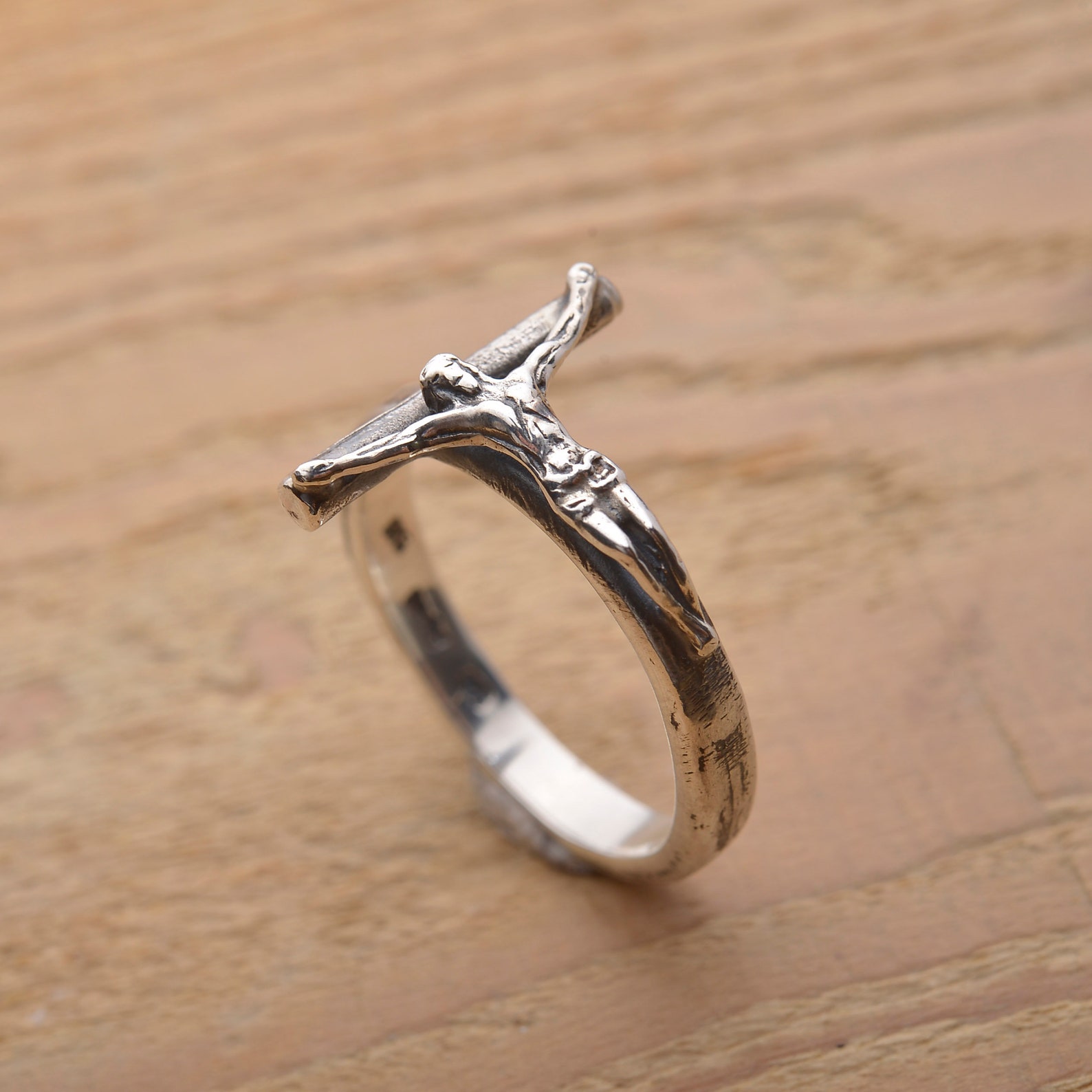 Sterling Silver Crucifix Ring for Men Women, Jewelry for Christians ...