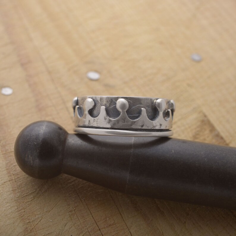 King Ring for Men Sterling Silver Royal Ring for Men 10mm - Etsy