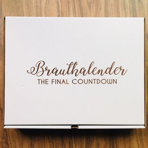 Bridal Calendar Final Countdown for the Big Day Advent Calendar for ...