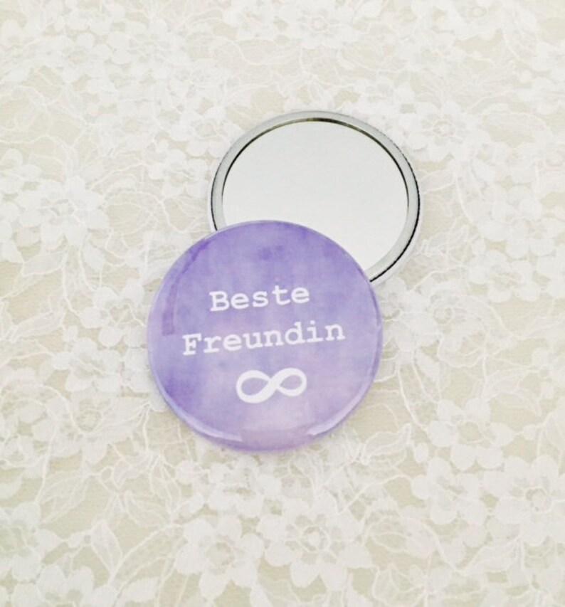 Hand Mirror Button Best Friend Purple - Etsy