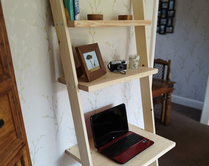 Lean to Desk Handmade Wooden Ladder Desk - Etsy UK