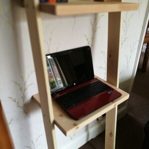 Lean to Desk Handmade Wooden Ladder Desk - Etsy
