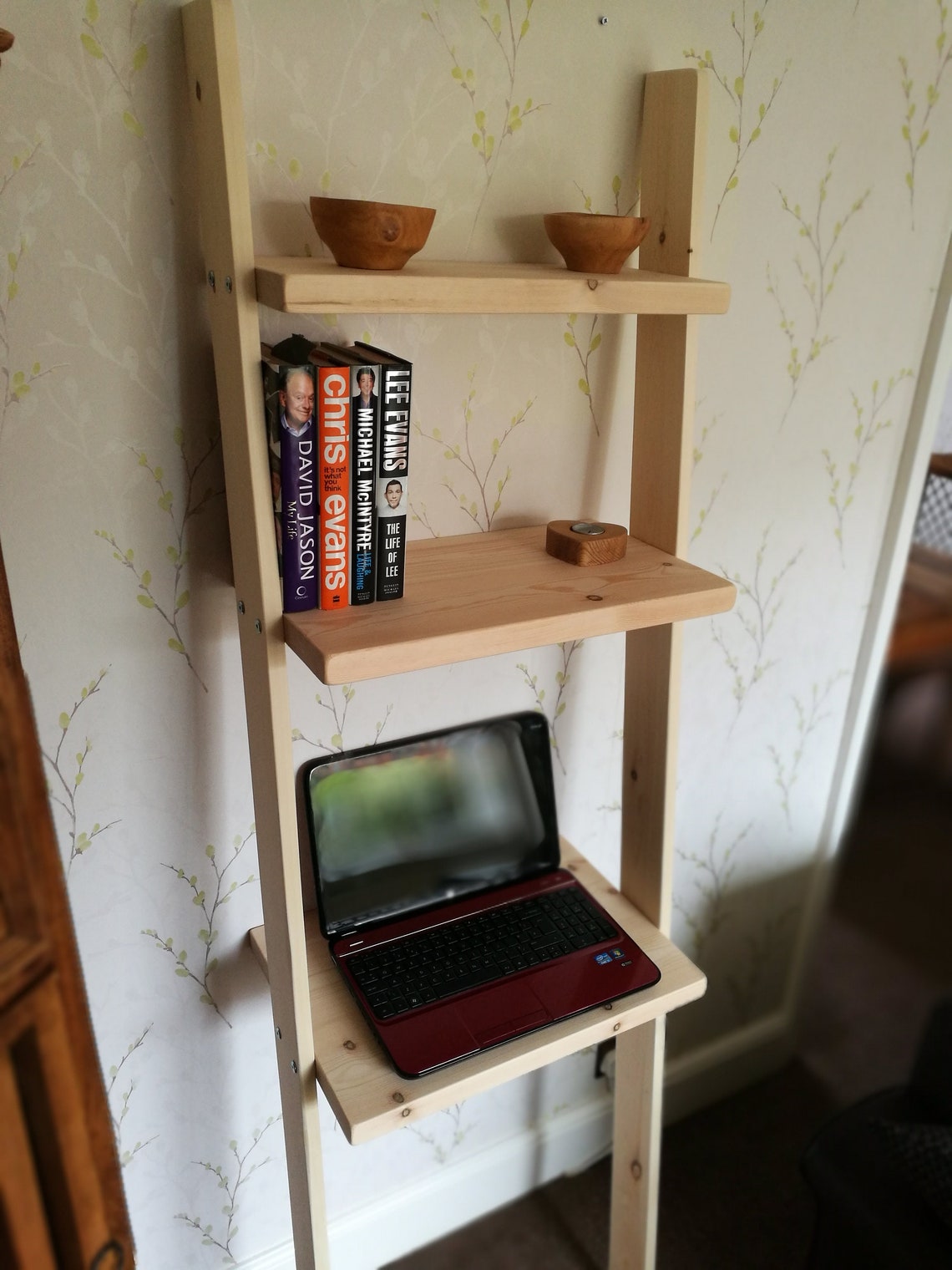Lean to Desk Handmade Wooden Ladder Desk | Etsy