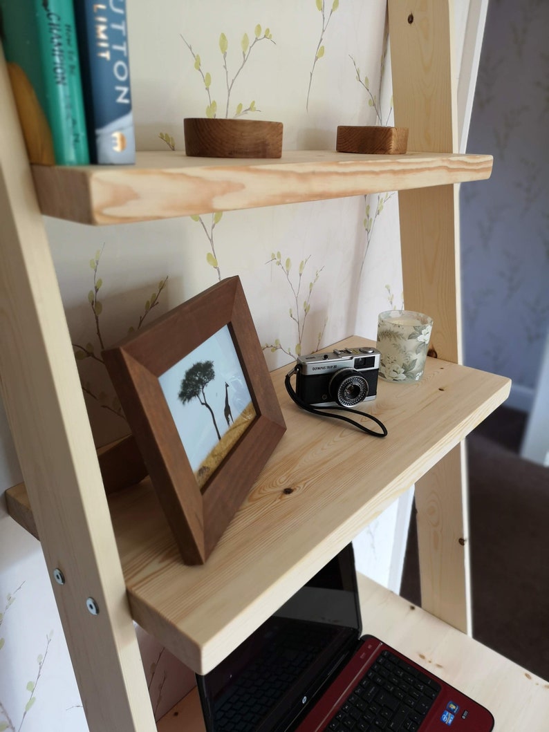 Lean to Desk Handmade Wooden Ladder Desk - Etsy