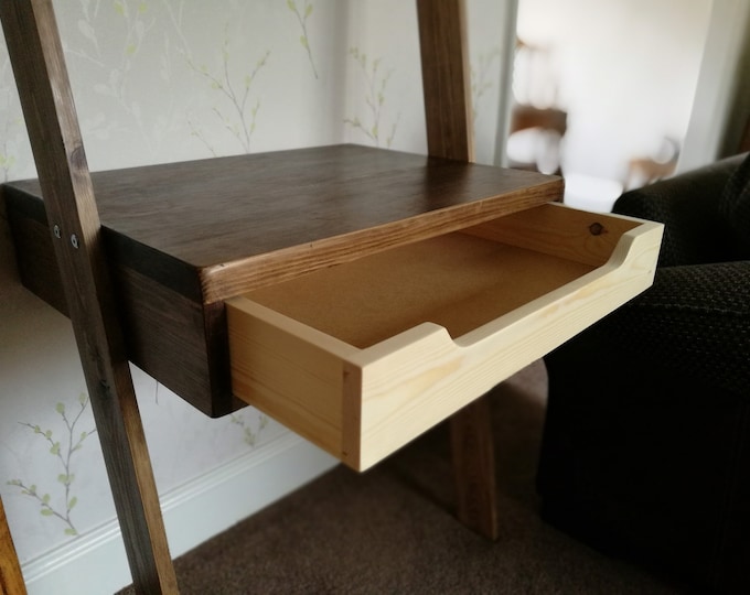 Lean to Desk Handmade Wooden Ladder Desk With Drawer - Etsy UK
