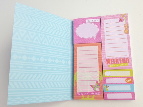 Items similar to Sticky notes book with palms and pineapples, sticky ...
