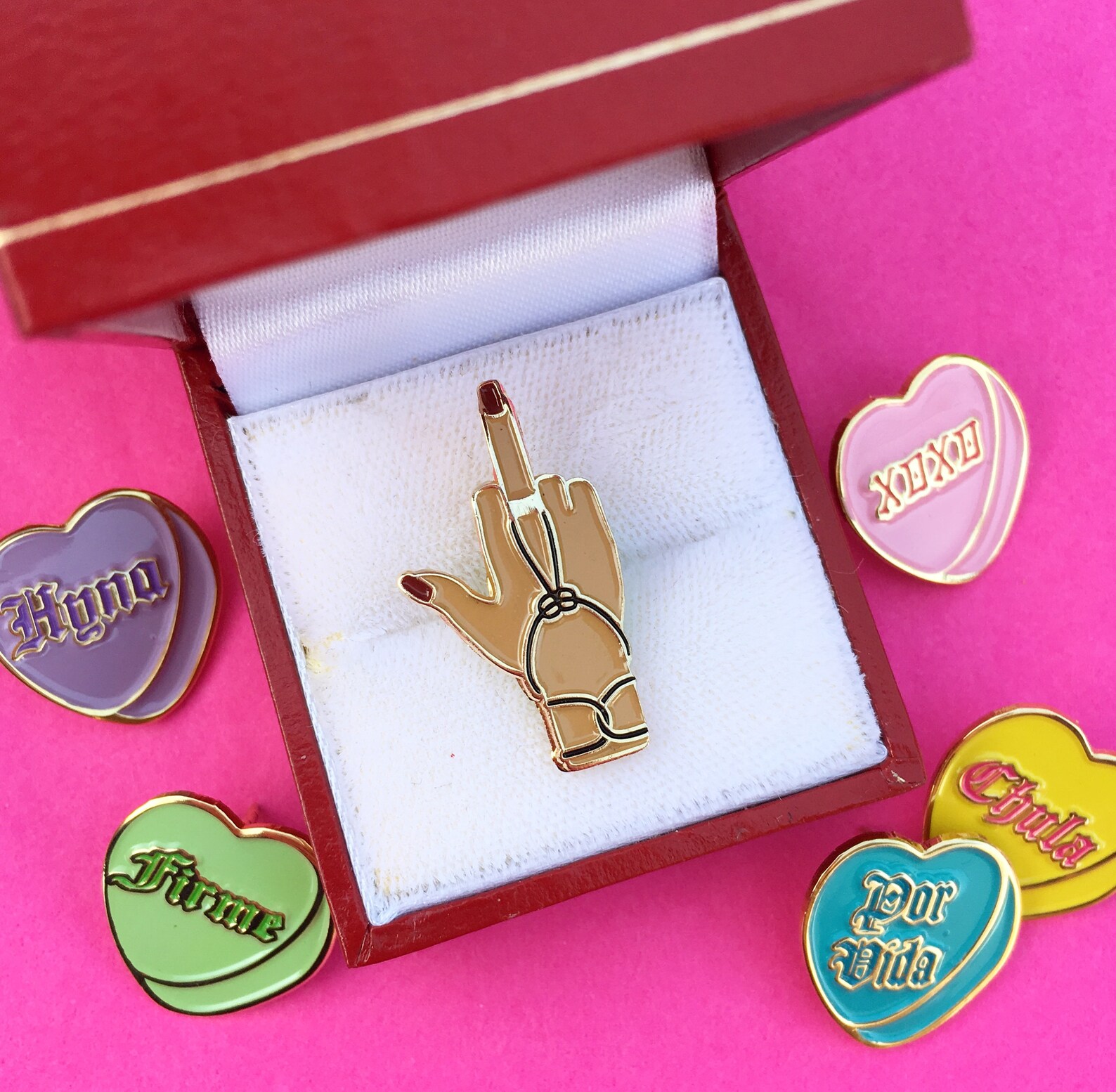 CHOLA HAND Latina AF Middle Finger Pin | Etsy