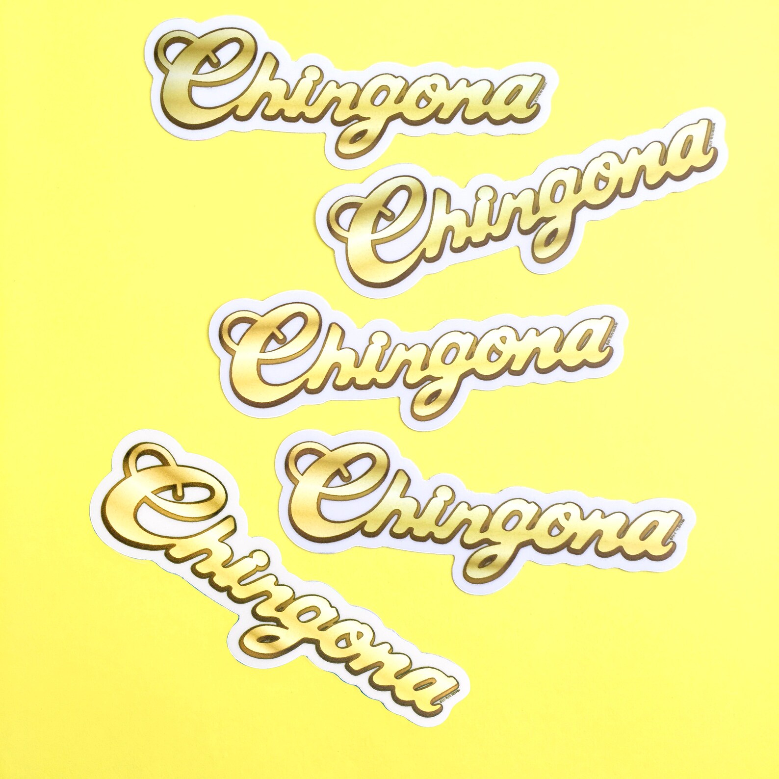 CHINGONA Gold Name Plate Latina Stickers 5 PACK | Etsy