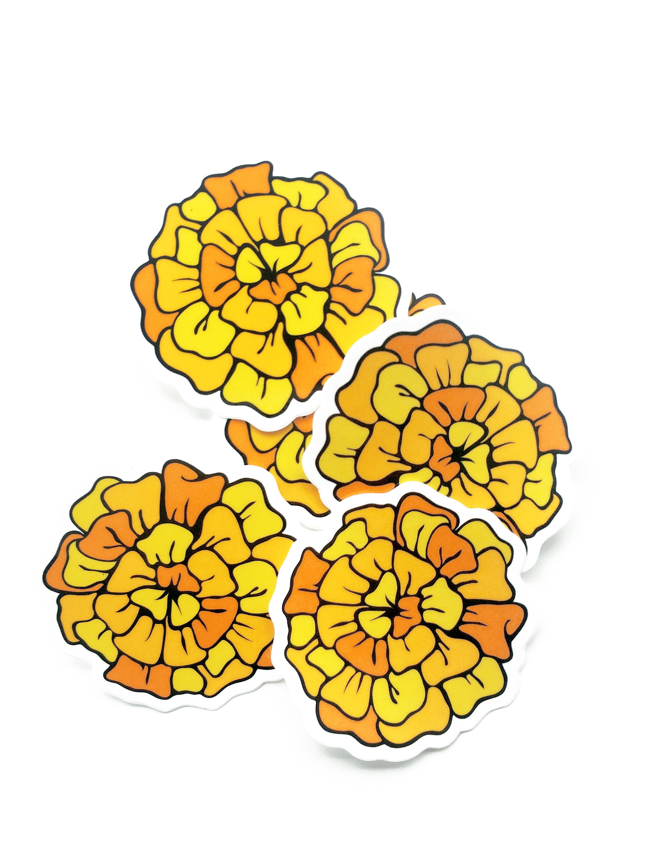 MARIGOLDS, Flower Vinyl Sticker - Etsy