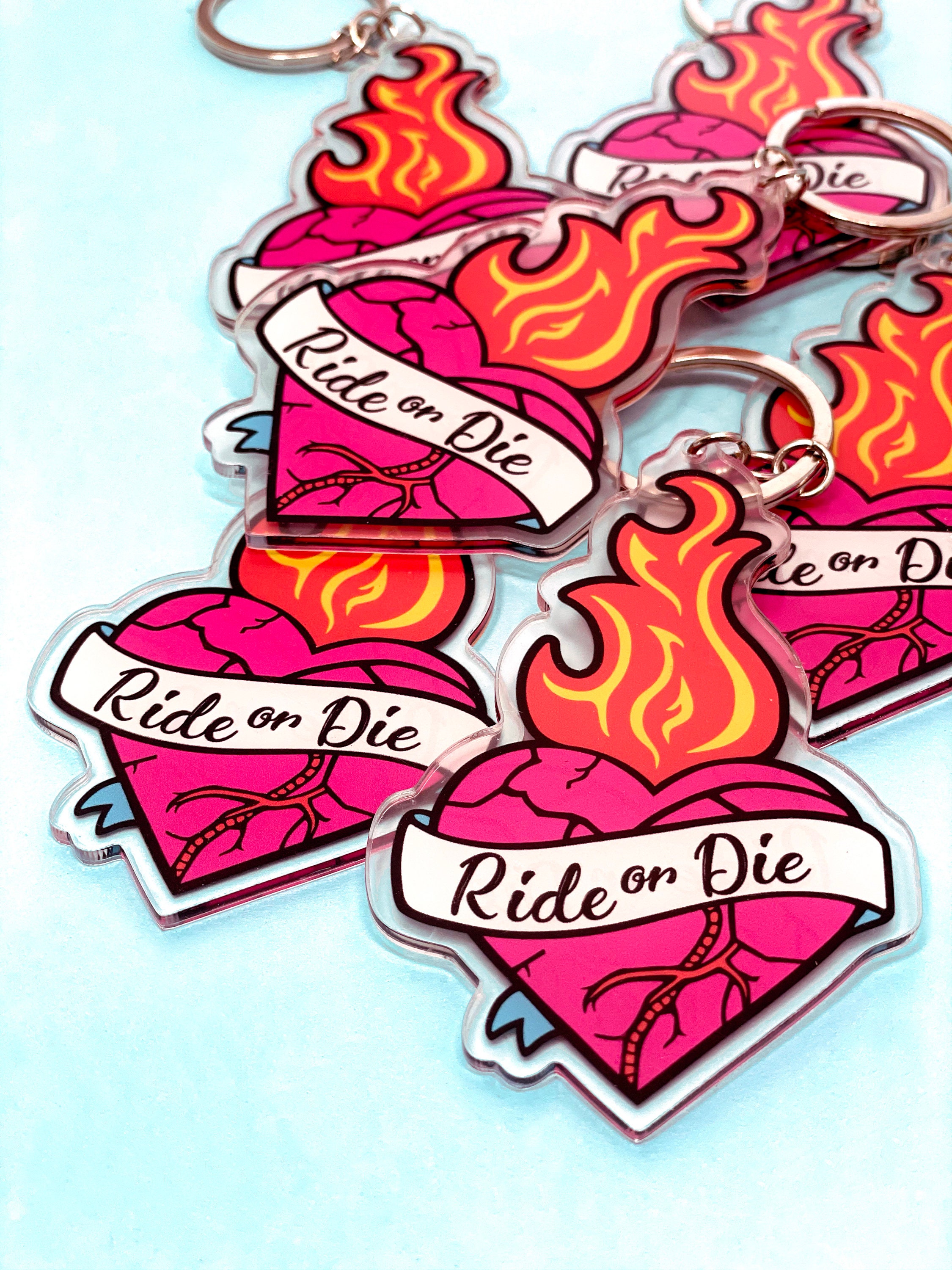 RIDE OR DIE Acrylic Keychain | Etsy