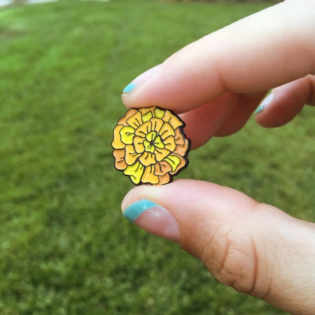 MARIGOLD Flowers, Cute Enamel Pins - Etsy