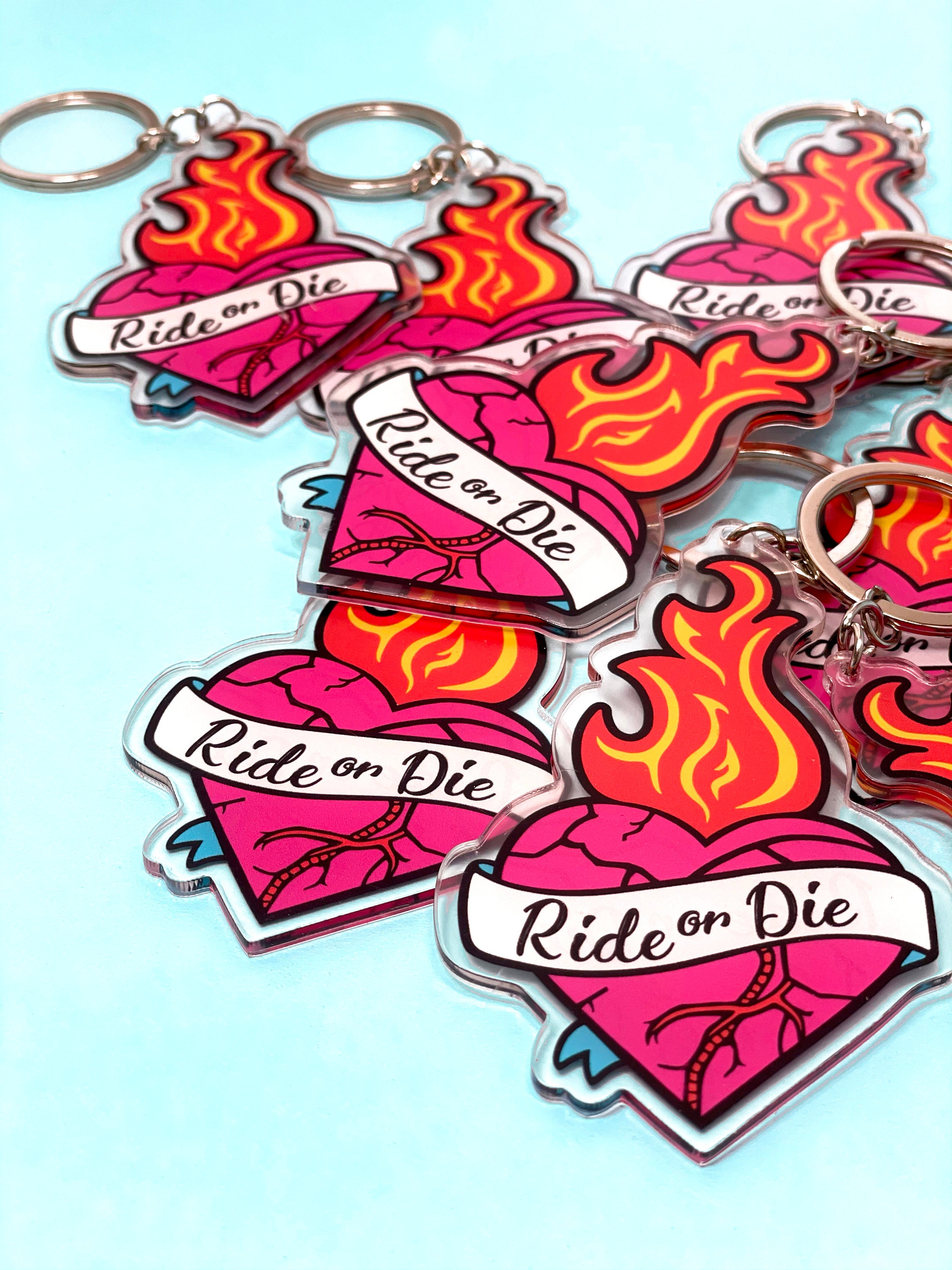 RIDE OR DIE Acrylic Keychain | Etsy