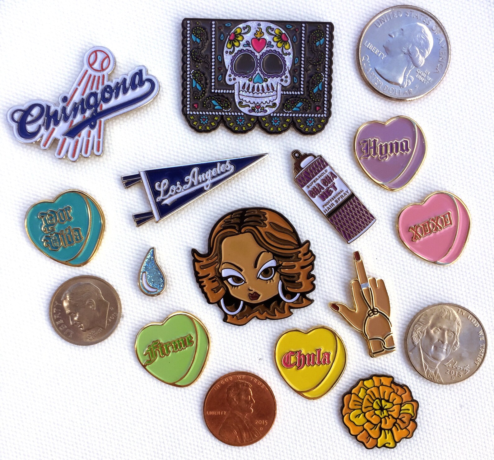 Los Angeles & Chingona Enamel Pin Set: Dodgers Latinx Pins - Etsy